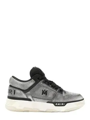 Amiri Pebbled Leather Low-top Trainers - Silver