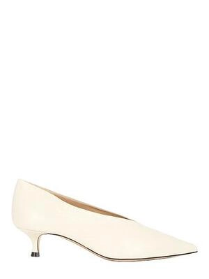 LE MONDE BÃRYL Le Monde Béryl Leather Babouche Kitten Heel - Ecru