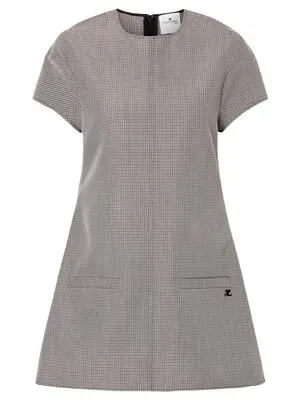 COURREGES Heritage Houndstooth Wool-blend Mini Dress - Multi