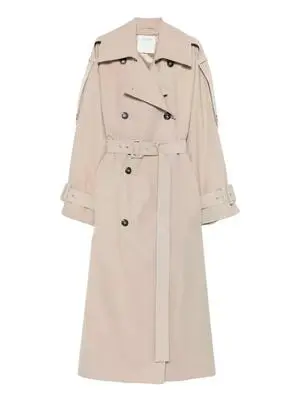 Sportmax Belted Double-breasted Trench Coat - Neutrals