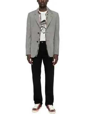 GOLDEN GOOSE Two-button Check Blazer - Grey