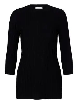 Max Mara Ribbed Knit Top - Black