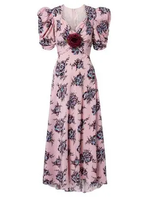RODARTE Floral-applique Silk Gown - Pink