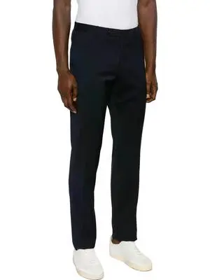 Incotex Textured Straight Leg Trousers - Blue
