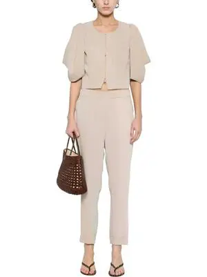 P.a.r.o.s.h P.A.R.O.S.H. Beige Cuffed Hem Trousers Neutrals