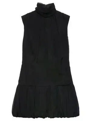 MSGM Funnel-neck Mini Dress - Black