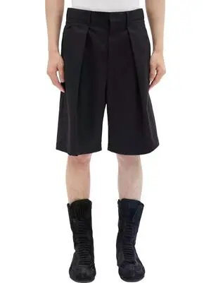 ANN DEMEULEMEESTER Ann Demeulemeester Black Cotton Pleated Shorts