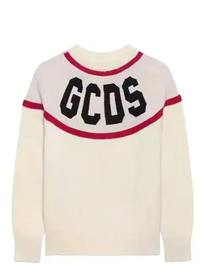Gcds Logo Knit Sweater - Neutrals