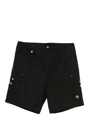 Moose Knuckles Cargo Shorts With Logo Plaque - Black