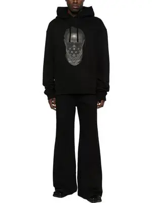 IH NOM UH NIT Graphic Print Drawstring Hoodie - Black