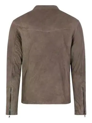 GIORGIO BRATO Zip Lamb Leather Jacket - Brown