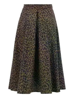 Aspesi Animal-print Midi Skirt - Green