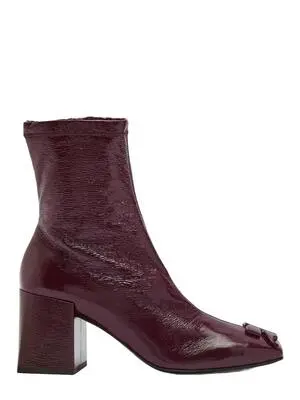 COURREGES Logo-plaque Ankle Boots - Red