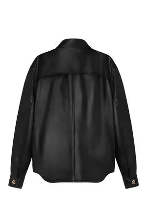 Versace Leather Shirt Jacket - Black