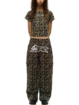 ICECREAM Graphic Print Wide Leg Trousers - Neutrals