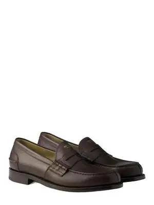 Prada Prada Leather Loafers Brown