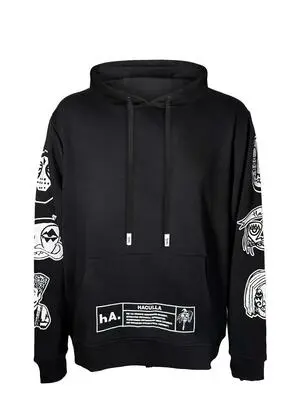 HACULLA. Graphic Print Hoodie - Black