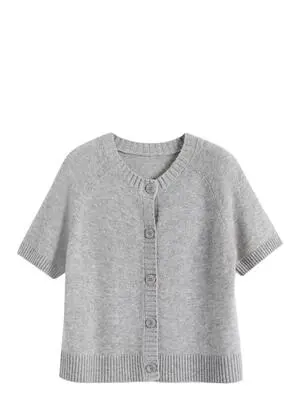 Chinti & Parker Chinti & Parker Button-Up Short-Sleeve Cardigan Grey