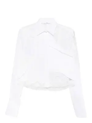 Ermanno Scervino Lace Detail Ruffled Shirt - White