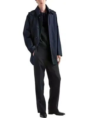 Prada Hooded Cotton Coat - Blue
