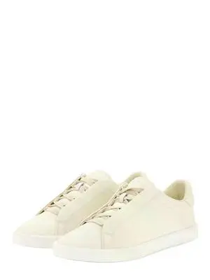 Boggi Milano Tumbled Leather Sneakers With Hidden Lacing - Neutrals