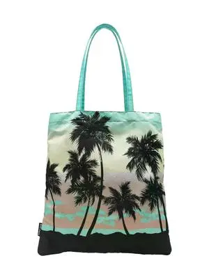 Palm Angels Palm Tree Print Tote Bag - Blue