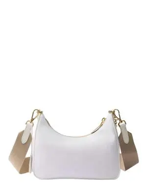 Prada Prada Re-Edition 2005 Re-Nylon Shoulder Bag With Chain Strap White