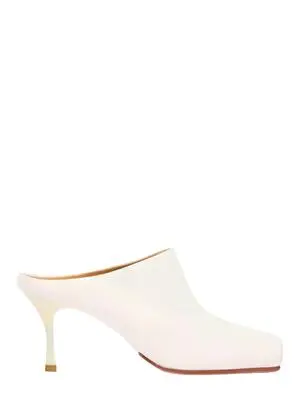 MAISON MARGIELA MM6 Maison Margiela Square-Toe Stiletto Mules White