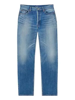 Saint Laurent Mid-rise Tapered Leg Jeans - Blue