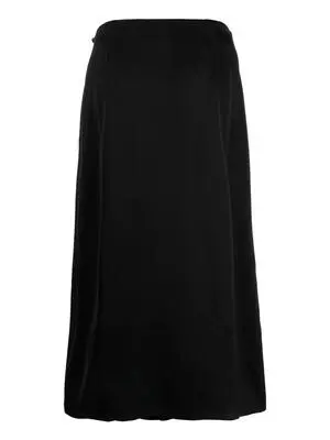 Calvin Klein Drawstring Waist Wrap Skirt - Black