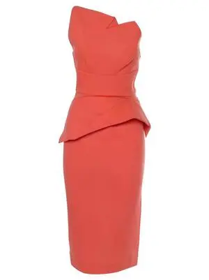 Roland Mouret One-shoulder Draped Midi Dress - Red