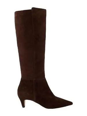 DUNE Shasa Suede Heeled Knee-high Boots - Brown Suede