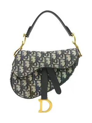 DIOR 2000-2026 Mini Oblique Canvas Saddle Bag Satchel