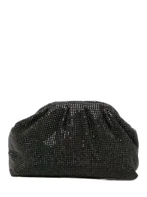 TWENTY FOURHAITCH Petra Crystal-embellished Ruched Clutch Bag - Black