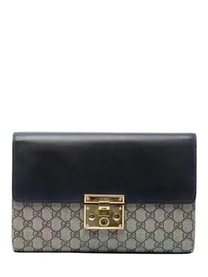 Gucci 2016-2026 Gg Supreme Padlock Clutch Bag - Neutrals