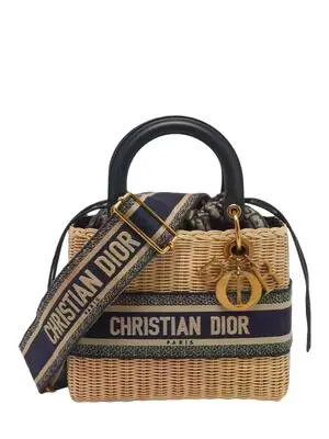 Dior 2022 Medium Lady Wicker Tote Bag - Neutrals