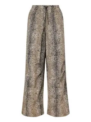 ON + Zendaya Snake-print Shell Wide-leg Pants