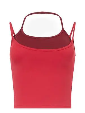 THE COUTURE CLUB Sculpting Double-layer Jersey Sports Bra - Cherry