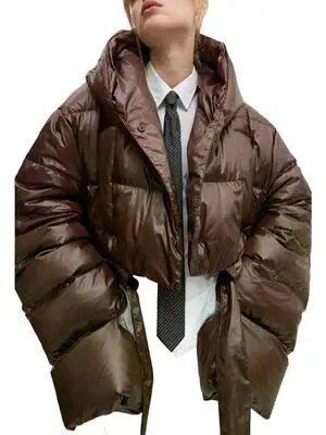 MMC STUDIO Kama Cropped Quilted Jacket - Brown