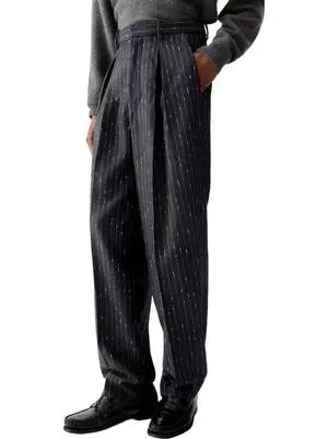 Jacquemus The Losange Pleated Tailored Trousers - Grey