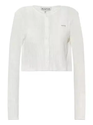Munthe Noelia Pointelle-knit Cardigan - White