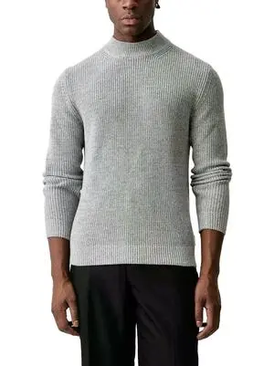 JOOP! Ribbed-knit Mock-neck Sweater - Grey