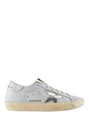 GOLDEN GOOSE Super-star Distressed Sneakers - Blue