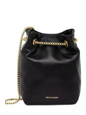 TRUSSARDI Mini Orbita Logo-print Chain-strap Bucket Bag
