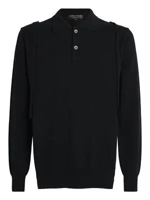 COMME DES GARÇONS Wool Cut-out Polo Shirt