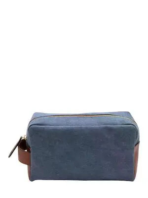 LA PORTEGNA Dopp Leather-trim Canvas Wash Bag