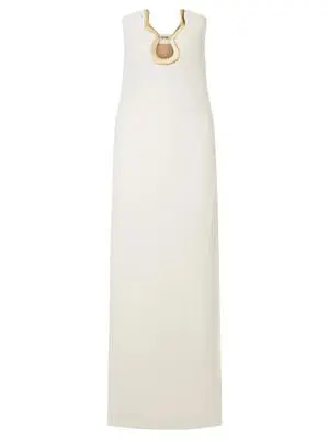 Cult Gaia Abril Strapless Embellished Stretch-crepe Maxi Dress Neutrals