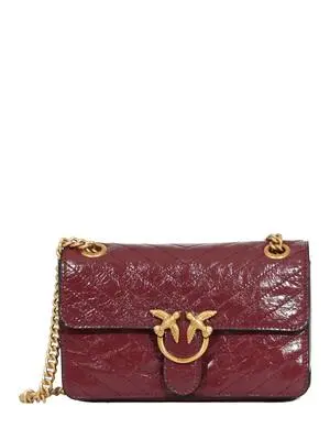 PINKO Love One Classic Mini Bag In Chevron Quilted Leather