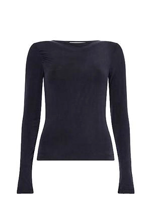 PEACHY DEN Kylie Long-sleeve Stretch-jersey Top Xs Graphite