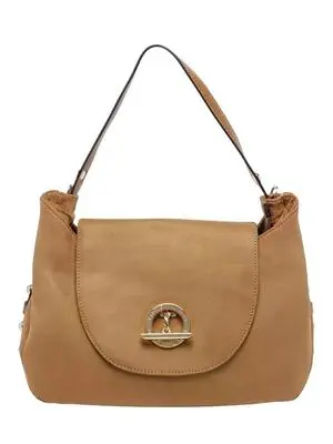 Liu Jo Suede-finish Logo-plaque Shoulder Bag Neutrals